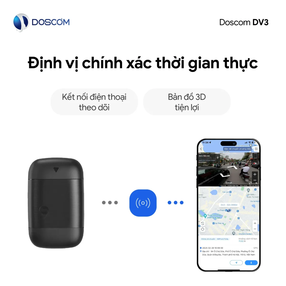 ĐỊNH VỊ DV3 DOSCOM - THEO DÕI GPS CHO XE ÔTÔ OBD - DOSCOM