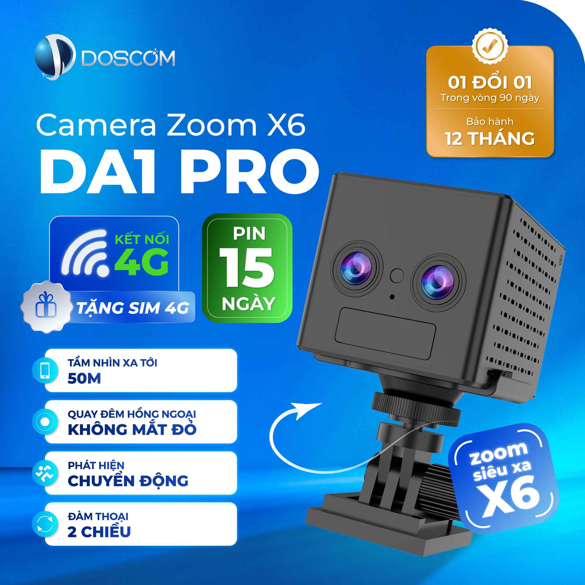 CAMERA DA3 PRO ZOOM X10 - CAMERA 3 MẮT GIÁM SÁT TRỰC TIẾP TỪ XA - DOSCOM
